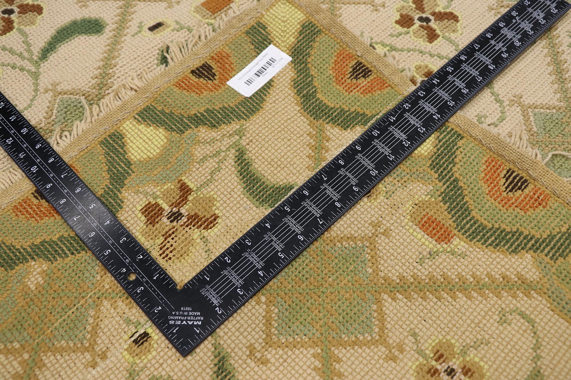 Antique Arraiolos Rug with Palampore Style, Portuguese Needlework Rug ...