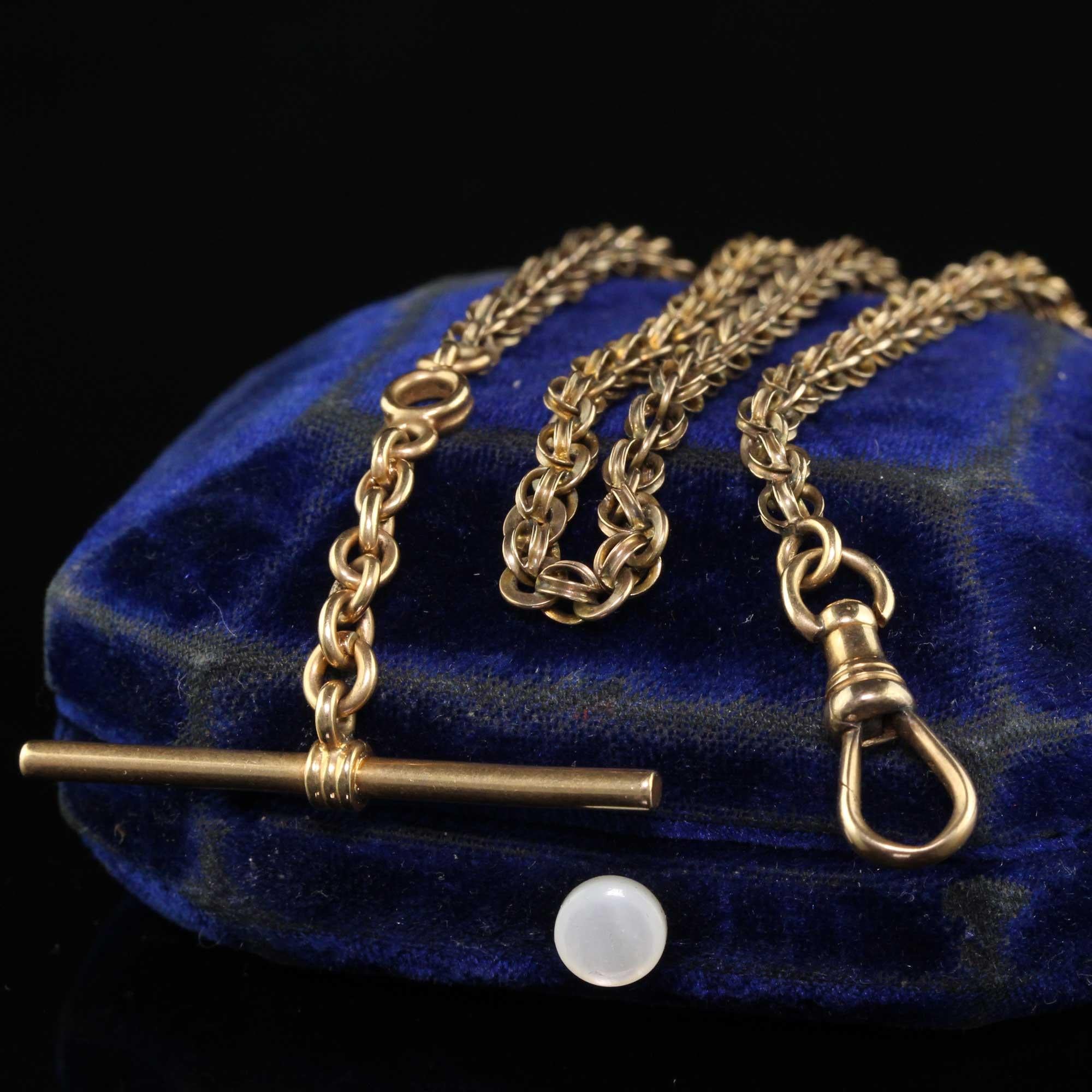 Antique Art Deco 10k/14k Yellow Gold T Link Drop Watch Fob Necklace For ...