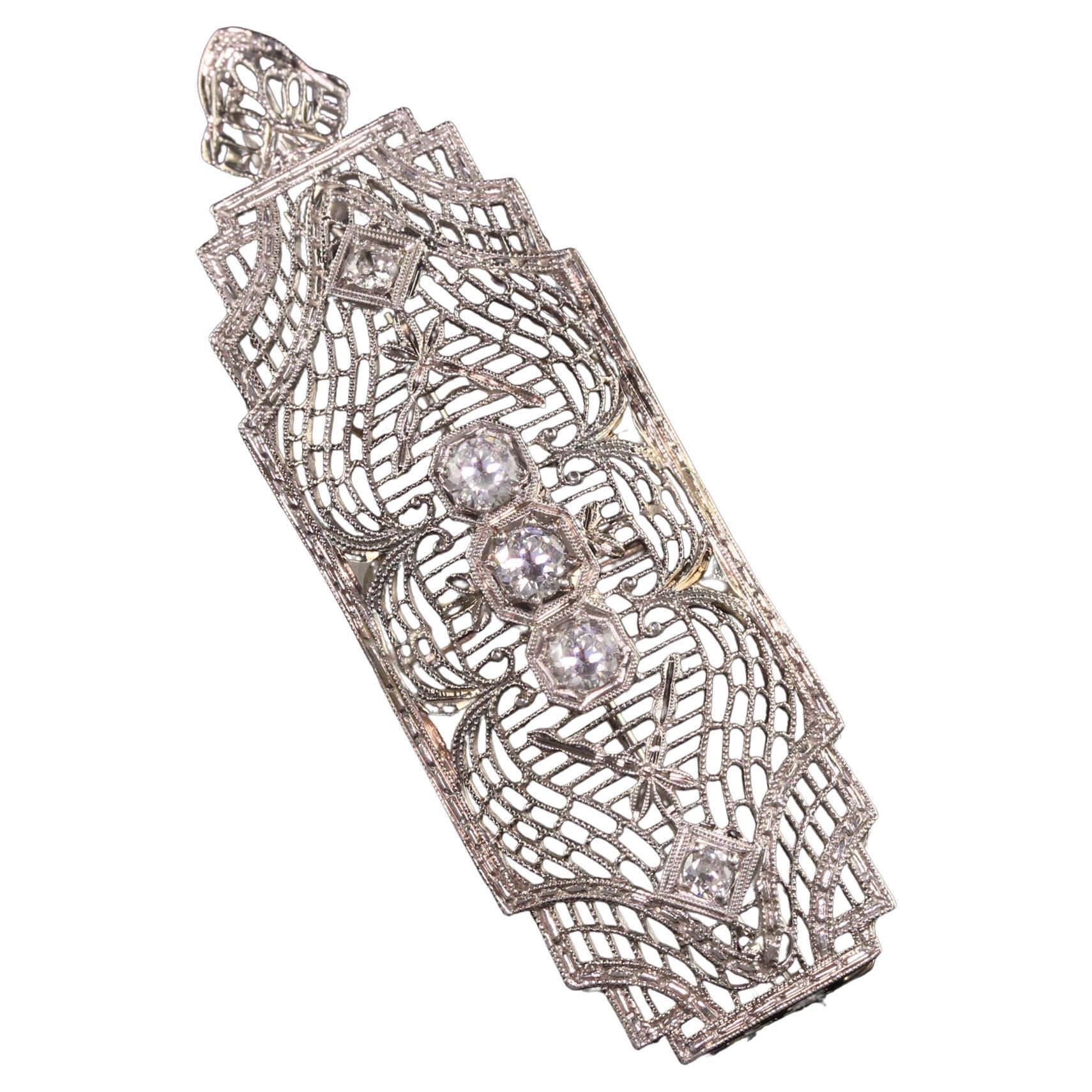 Antique Art Deco Raymond Yard Platinum Old Cut Diamond Yogo Sapphire ...