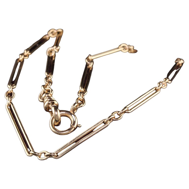 Antique Art Deco 14K Yellow Gold Intricate Link Chain at 1stDibs