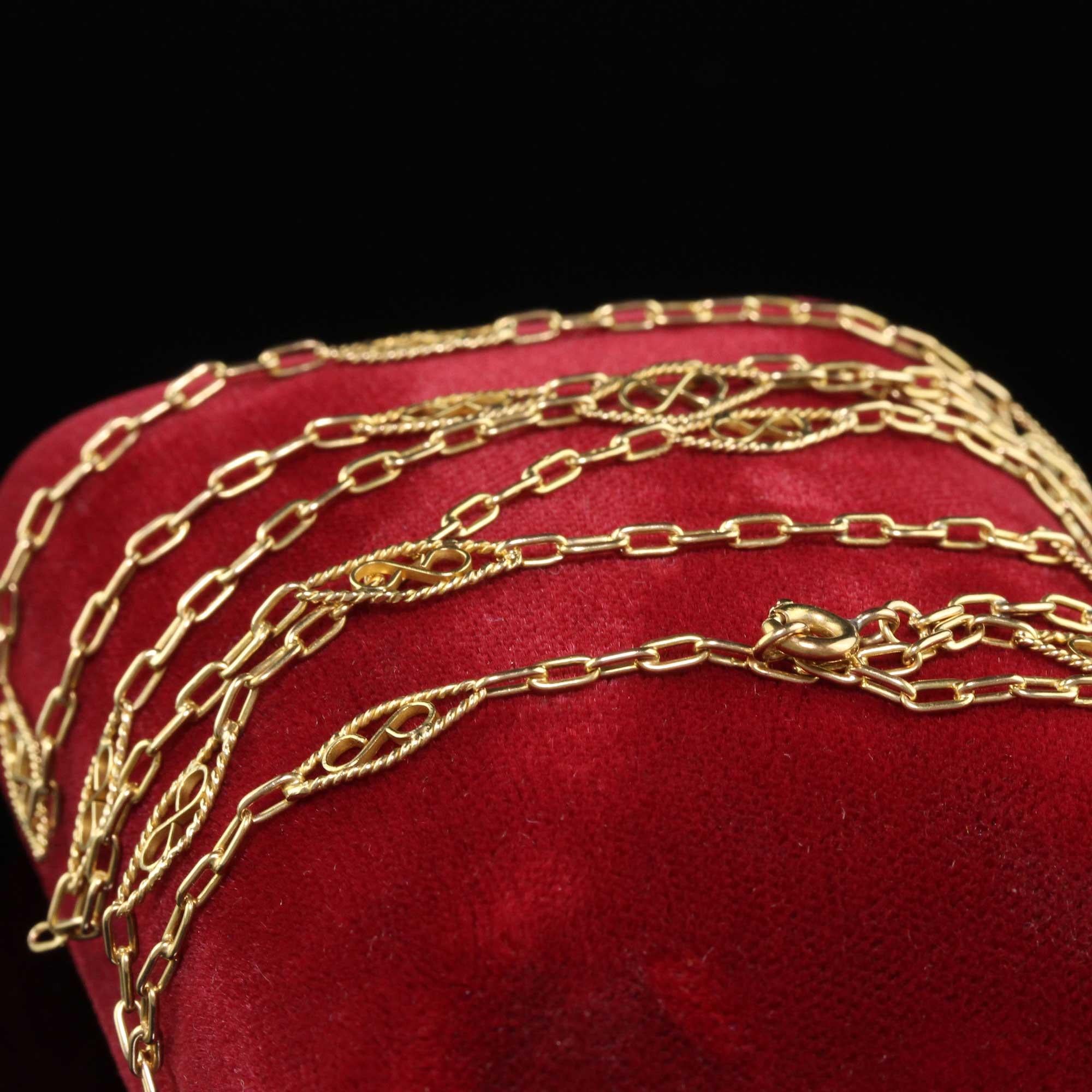 Antique Art Deco 18k Yellow Gold Intricate Link Gold Chain For Sale at ...