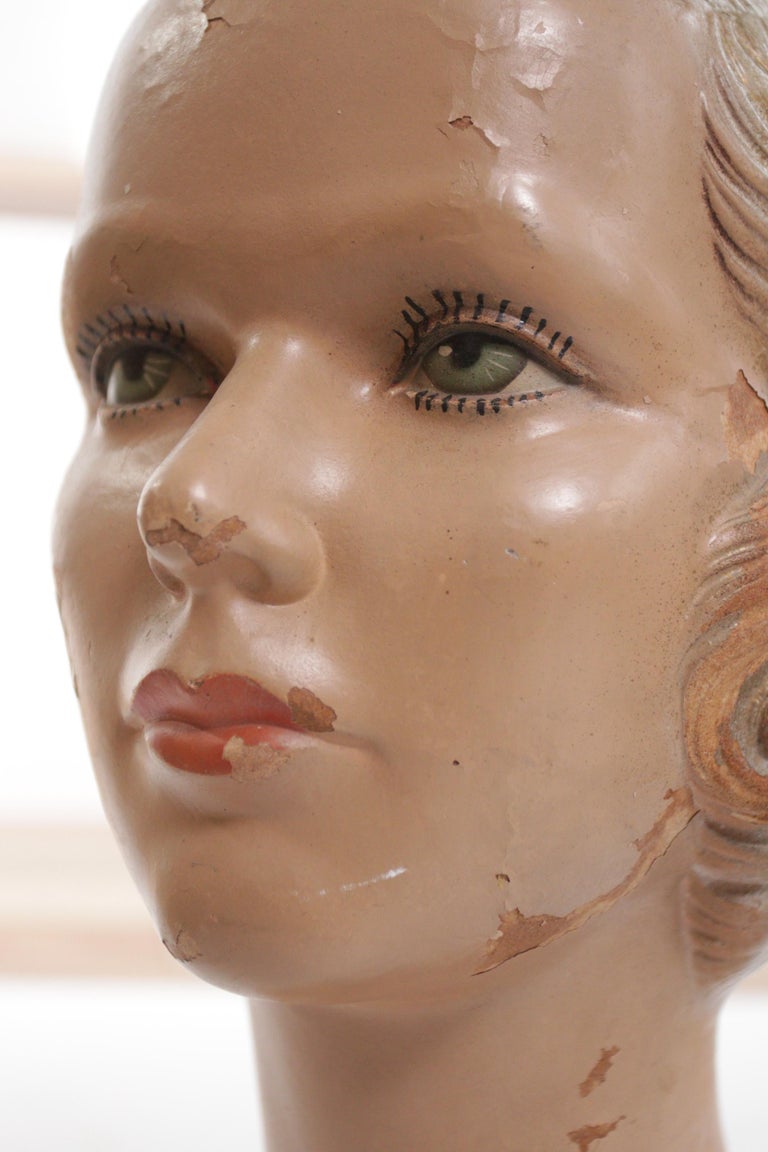 Antique Art Deco 1920s Collectable Original Mannequin Display Head For ...