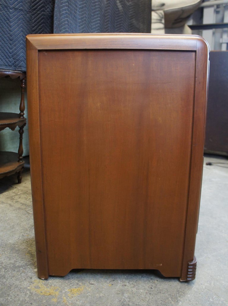 Antique Art Deco American Walnut Waterfall Writing Desk Dressing Table ...
