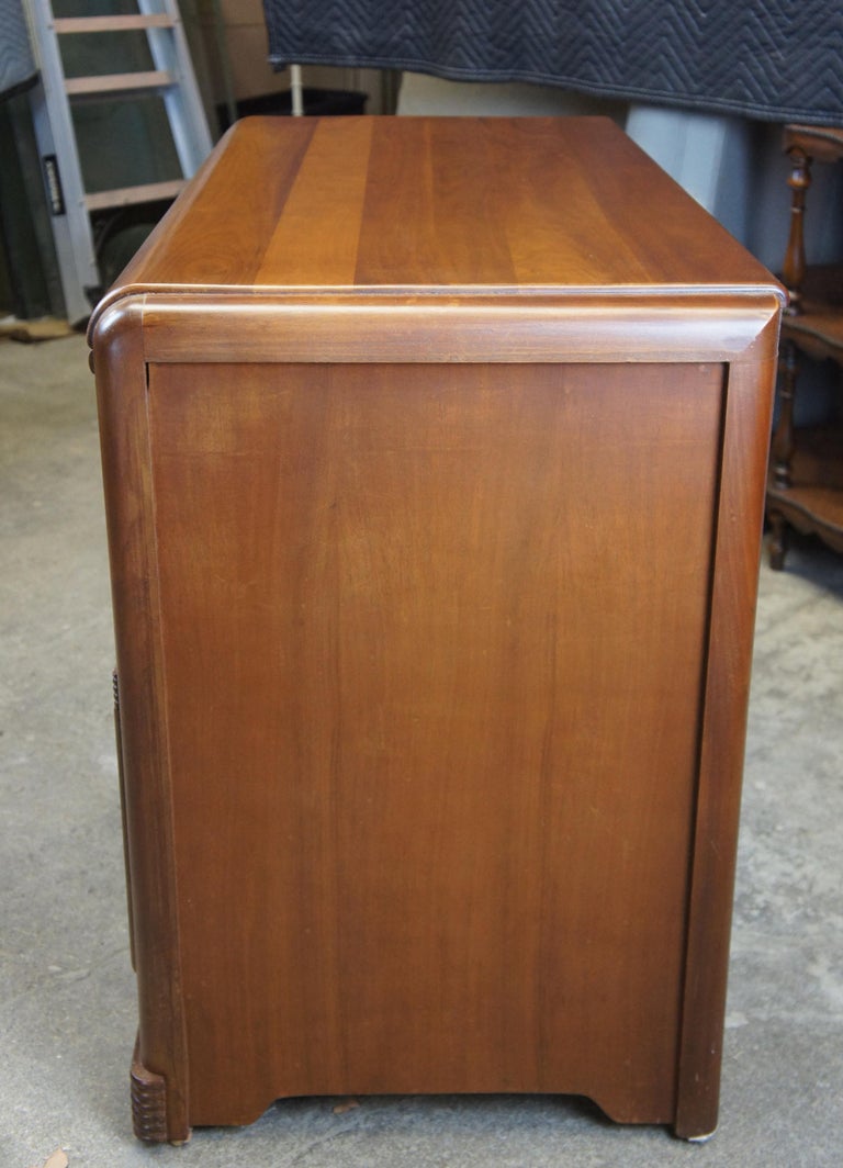 Antique Art Deco American Walnut Waterfall Writing Desk Dressing Table ...