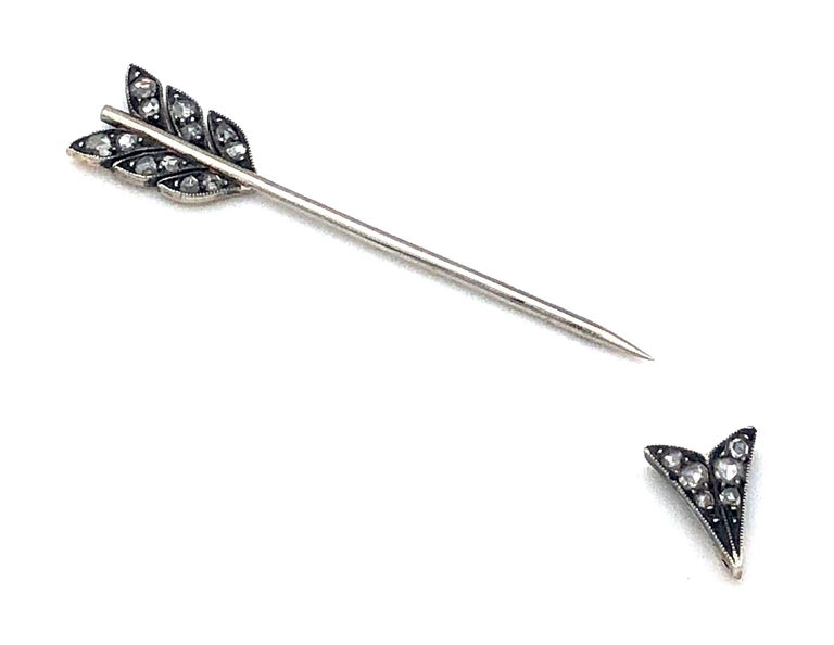 Antique Art Deco Amor Cupid Arrow Japot Hat Pin Diamond Gold Platinum ...