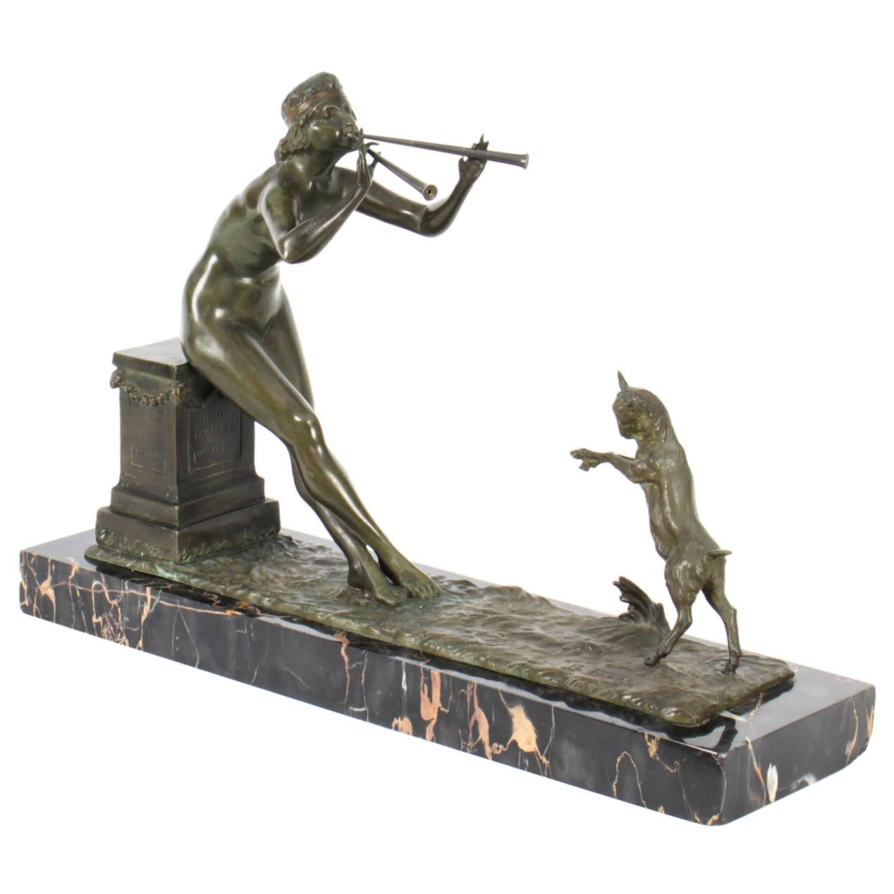French Bronze Figure of a Maiden by Pierre Alexandre Schoenewerk at 1stDibs