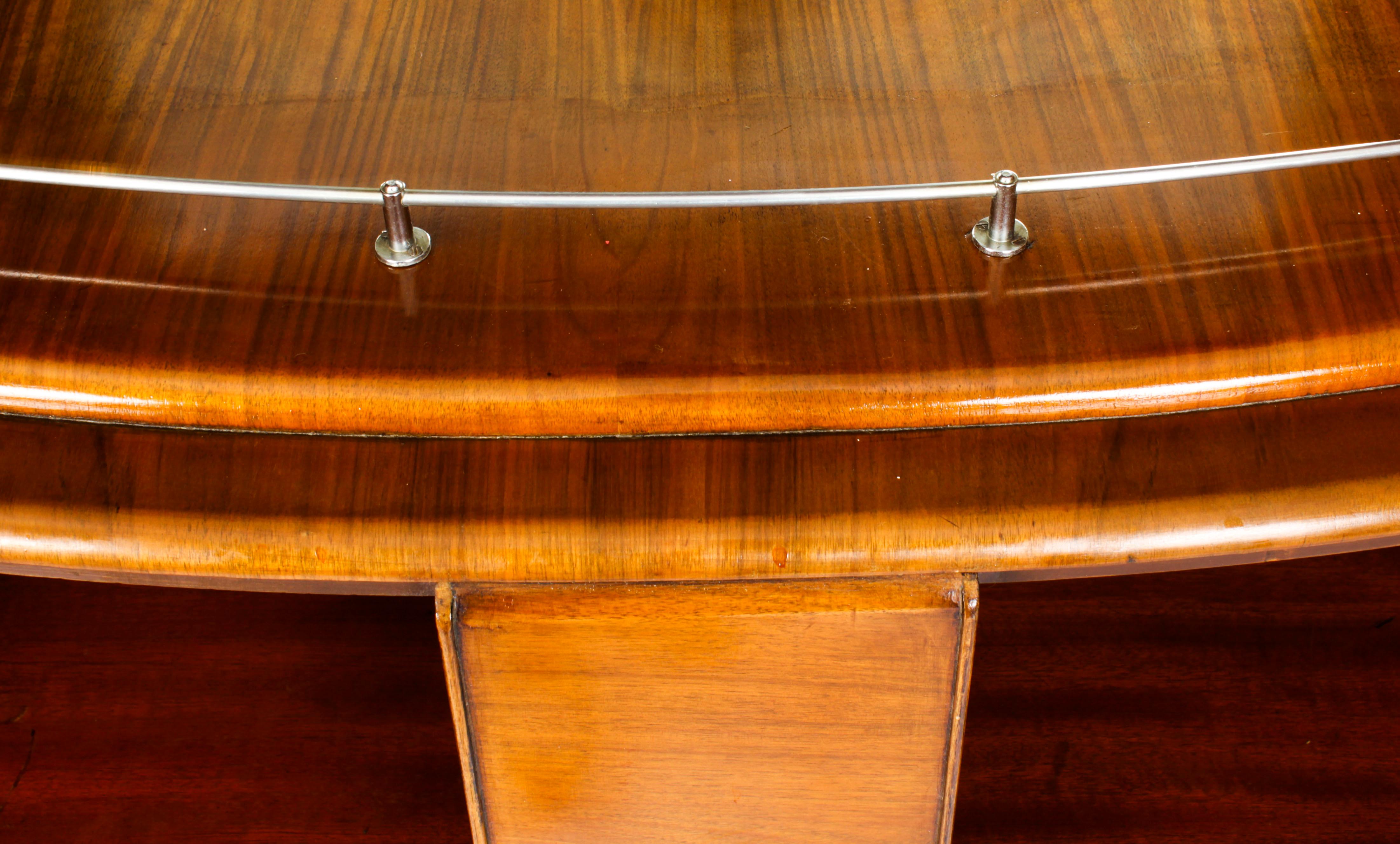 Antique Art Deco Burr Walnut Half Moon Cocktail Bar, 1920s at 1stDibs