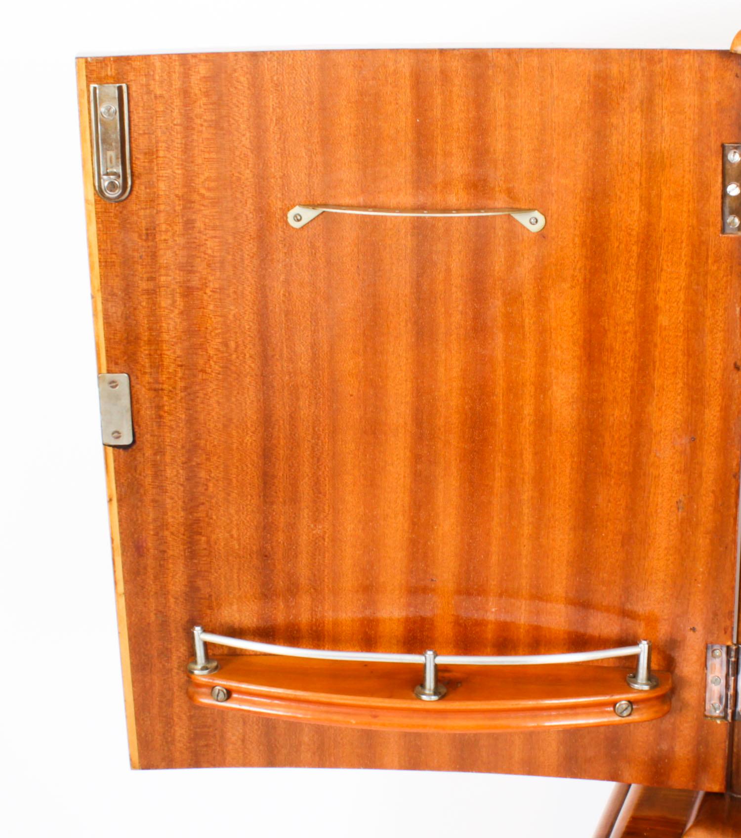 Antique Art Deco Burr Walnut Half Moon Cocktail Bar, 1920s at 1stDibs