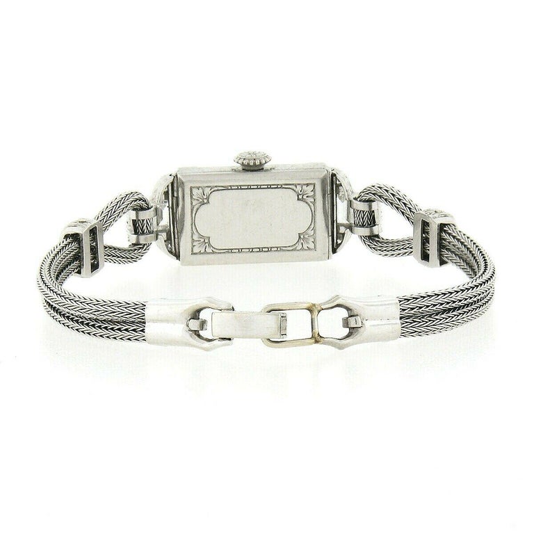 Antique Art Deco C H Meylan Platinum 1.3ct Old European and Baguette ...