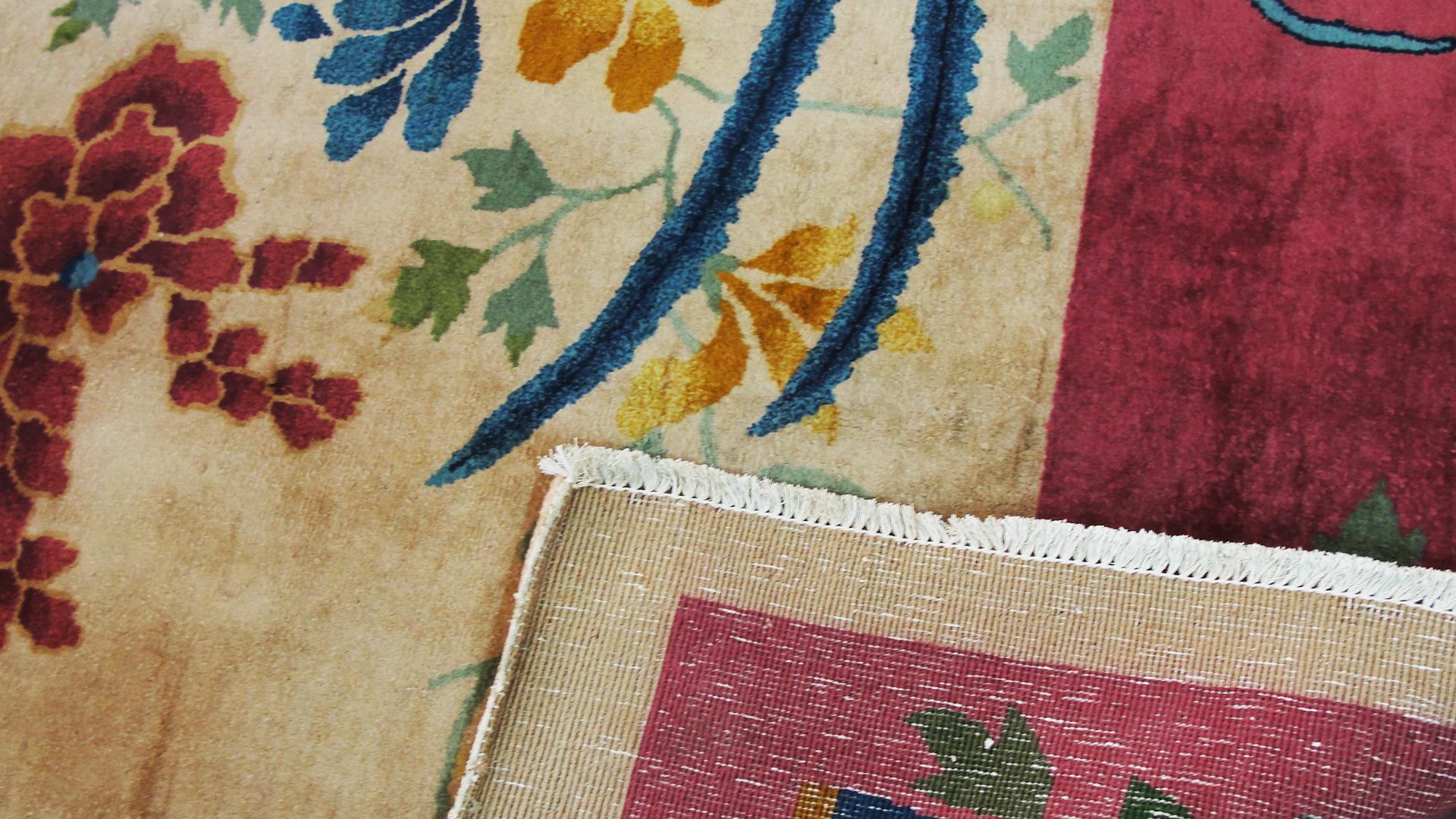 Antique Art Deco Carpet, Unique Design and Color at 1stDibs