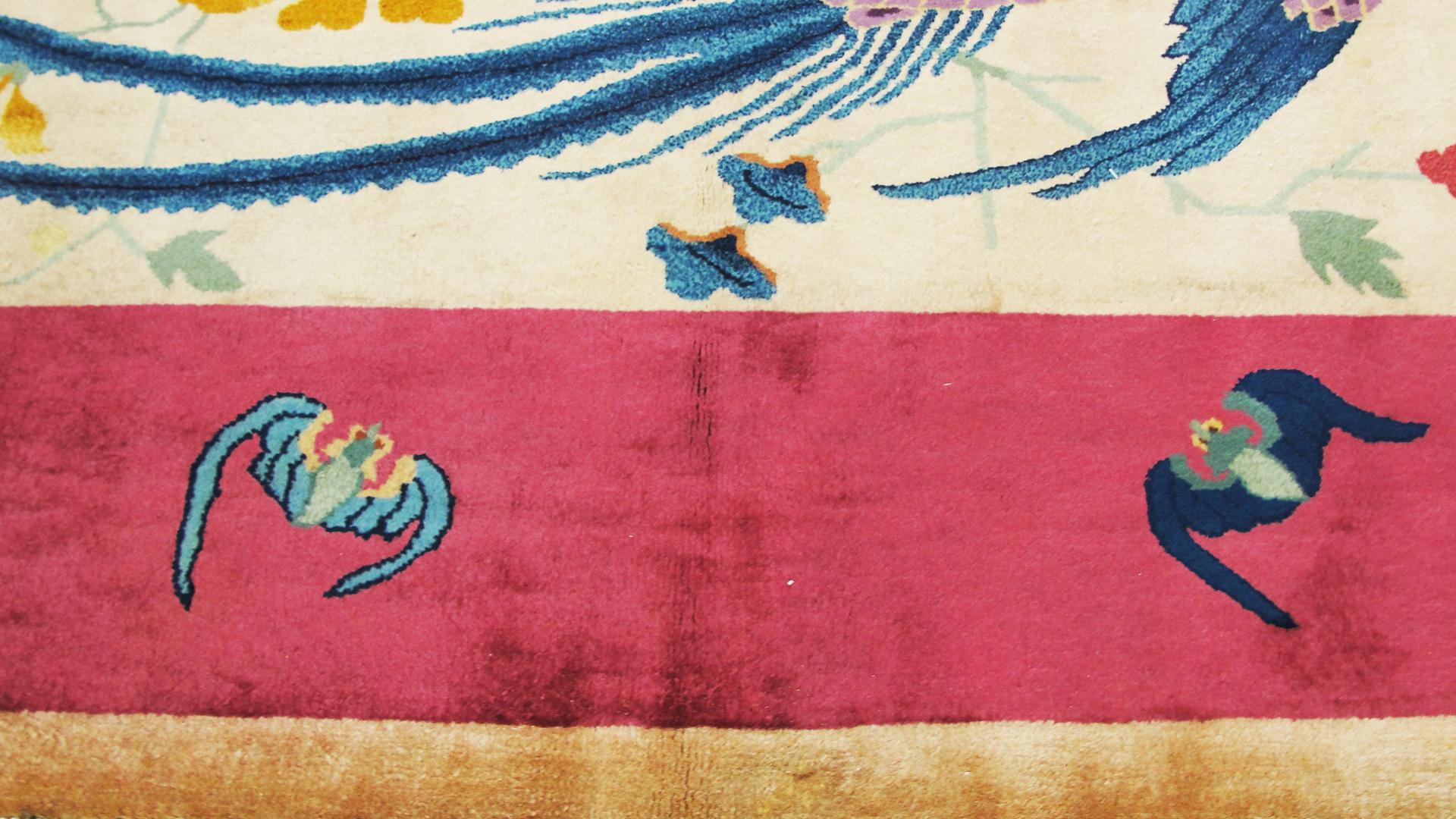 Antique Art Deco Carpet, Unique Design and Color at 1stDibs