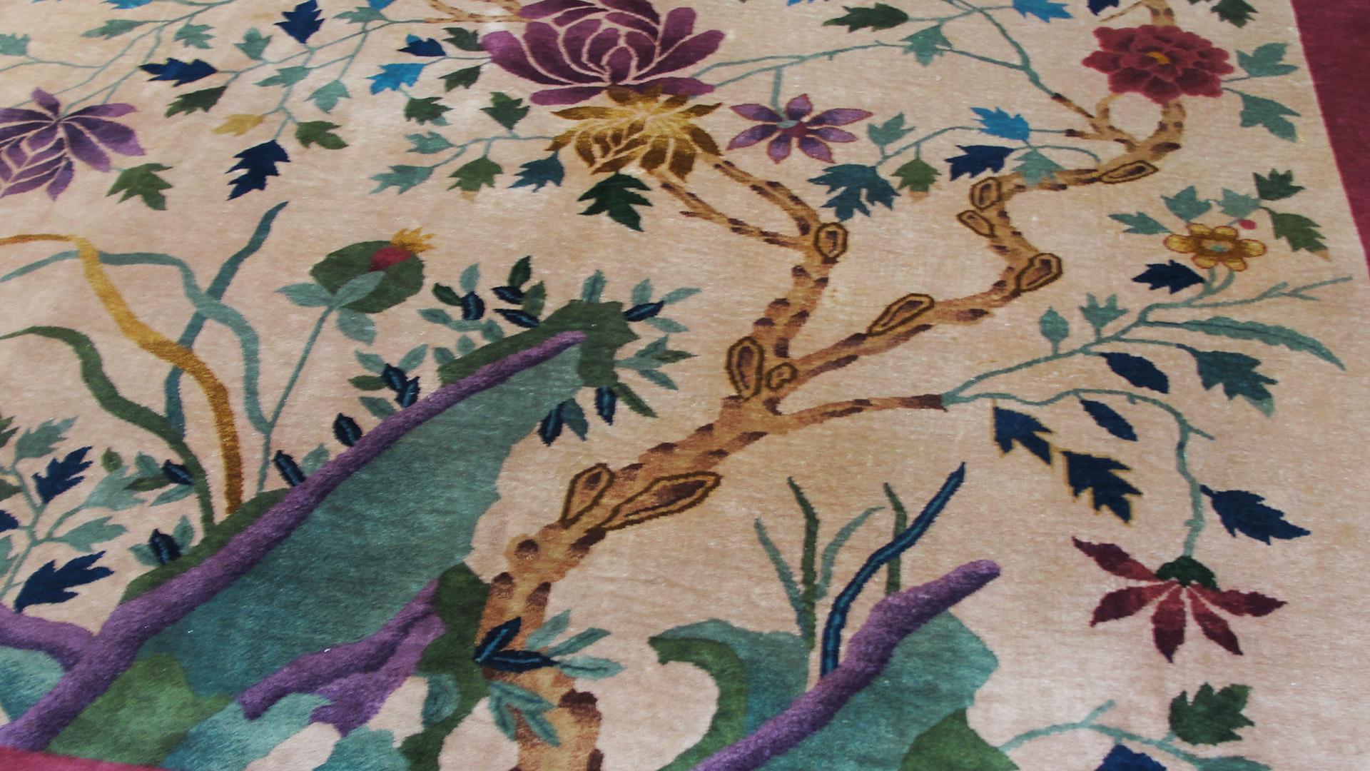 Antique Art Deco Carpet, Unique Design and Color at 1stDibs