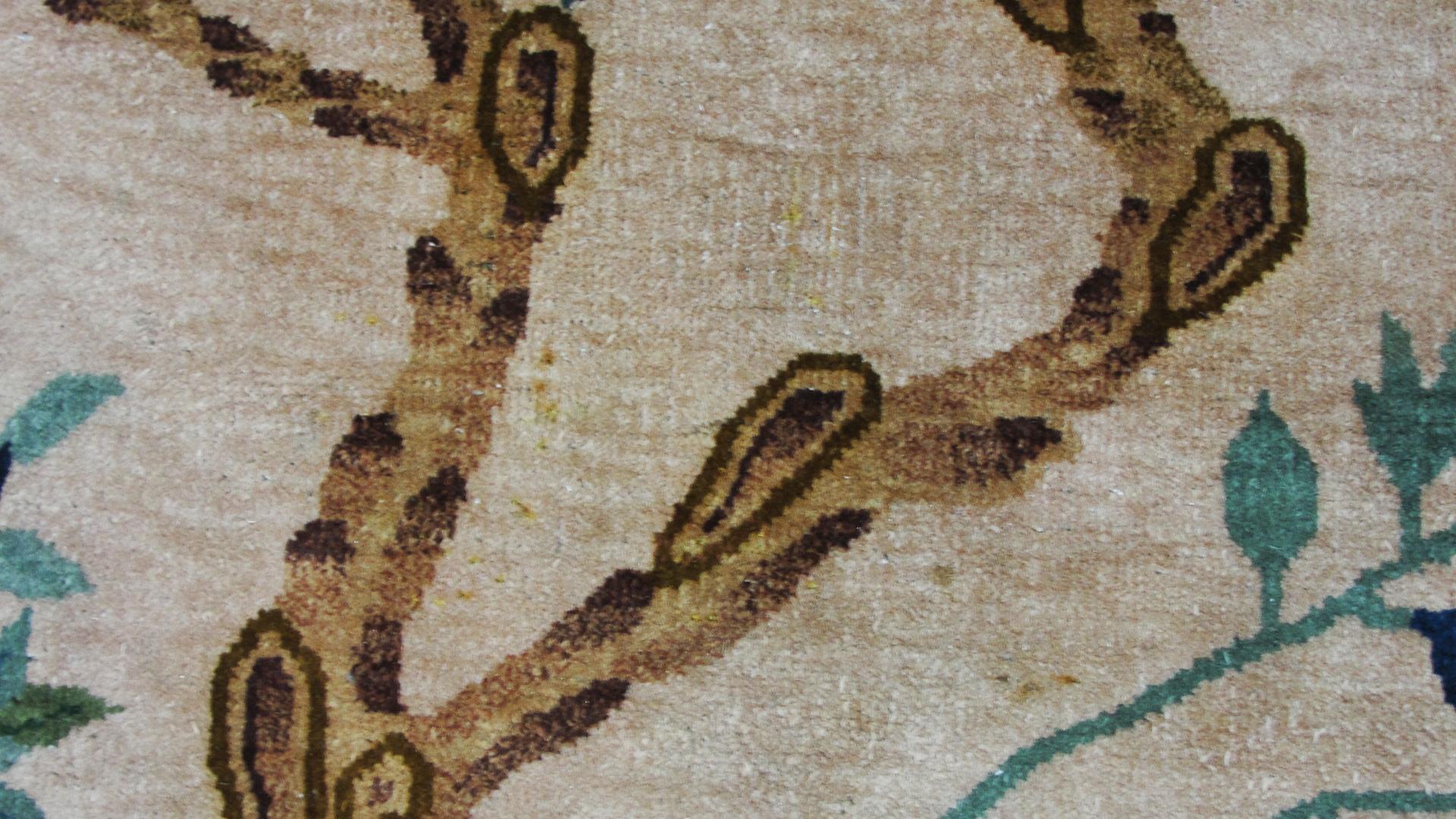 Antique Art Deco Carpet, Unique Design and Color at 1stDibs