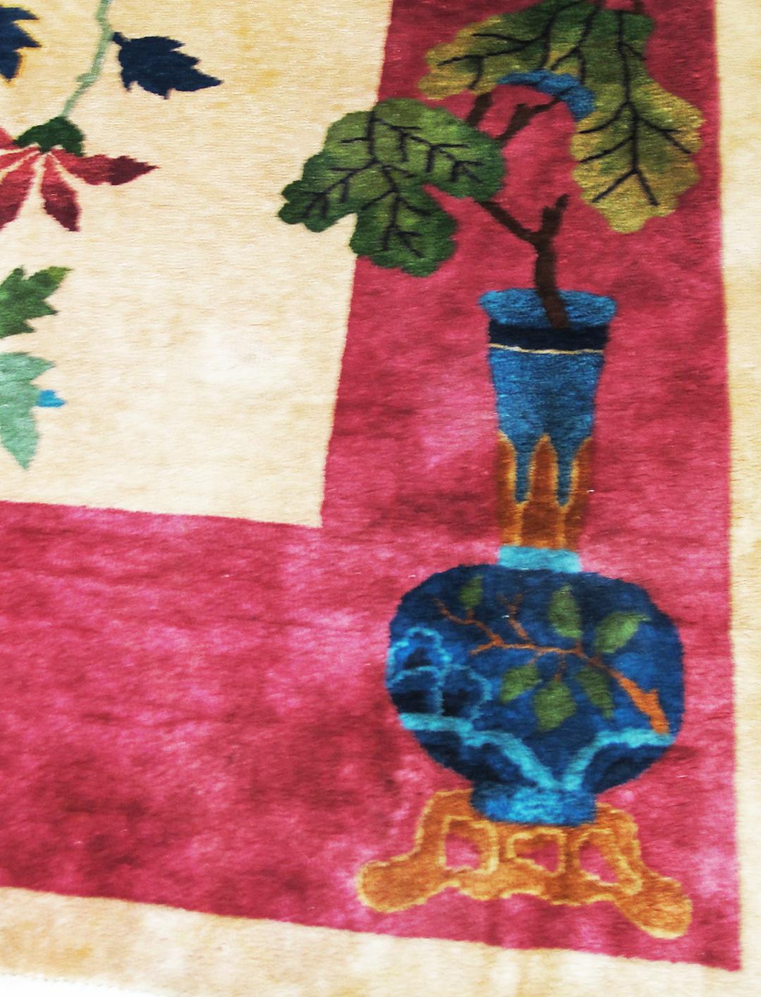 Antique Art Deco Carpet, Unique Design and Color at 1stDibs