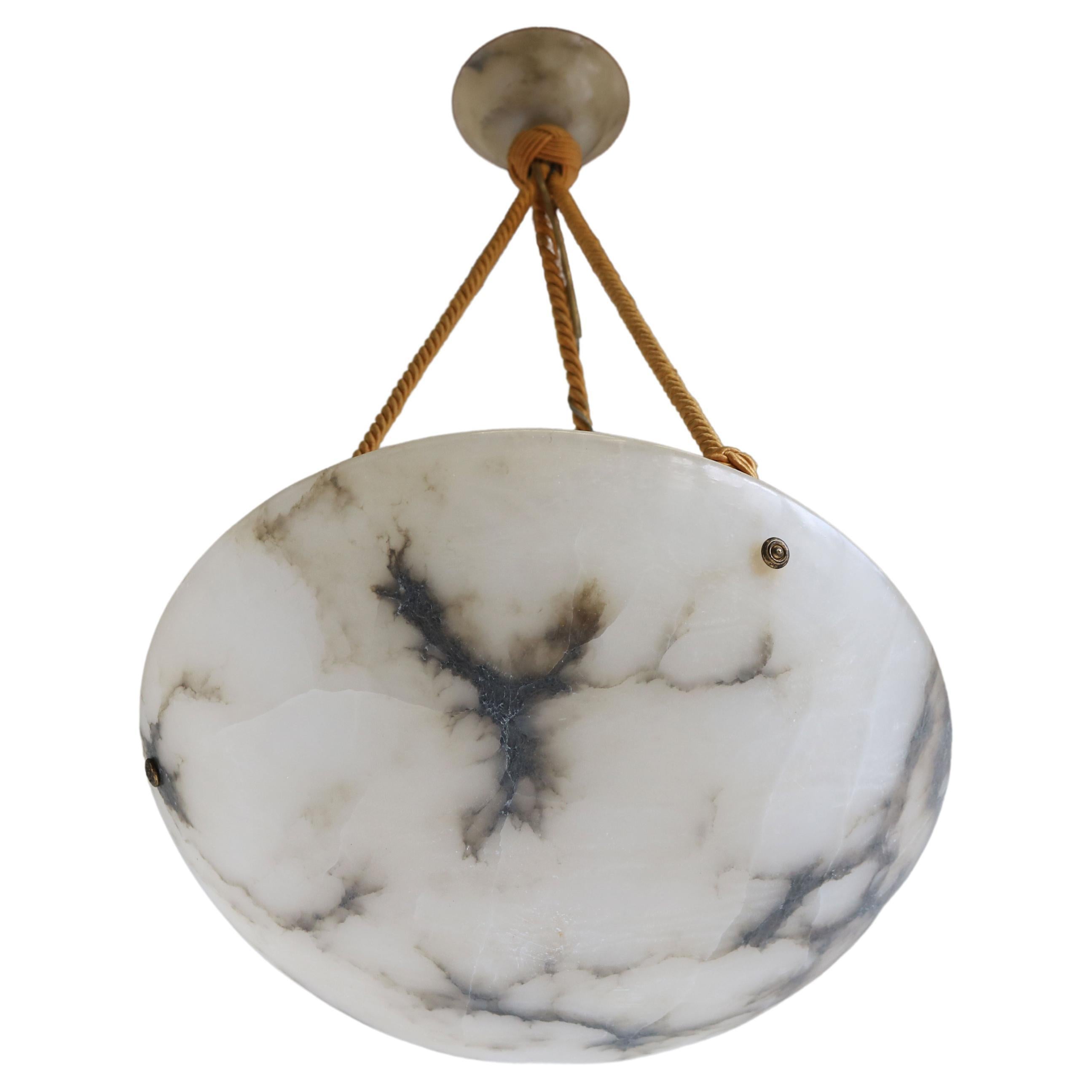 Small Art Deco Alabaster Ceiling Light Chandelier at 1stDibs