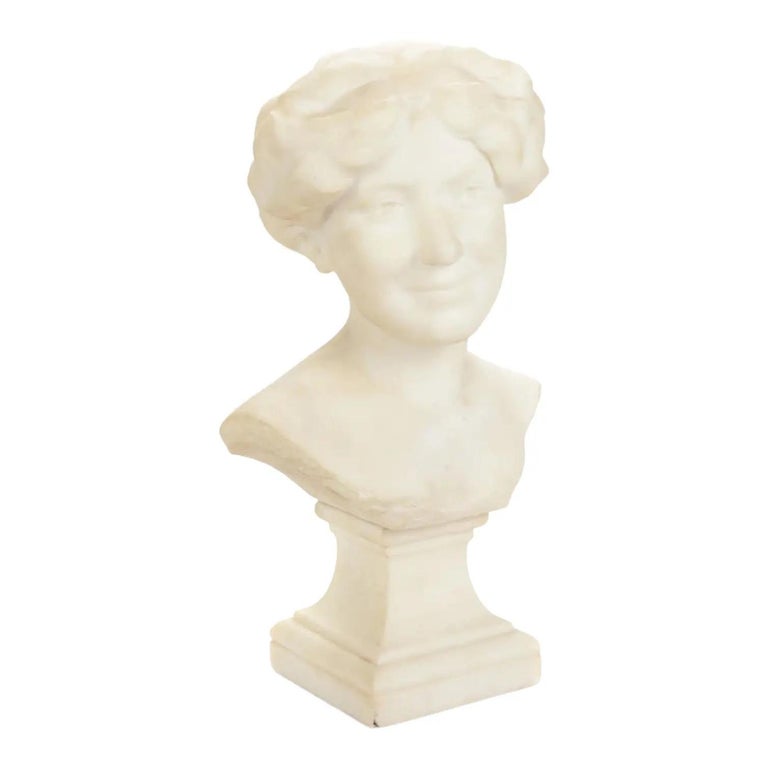 Antique Art Deco Carved Marble Bust of Woman by Paul Philippe on ...