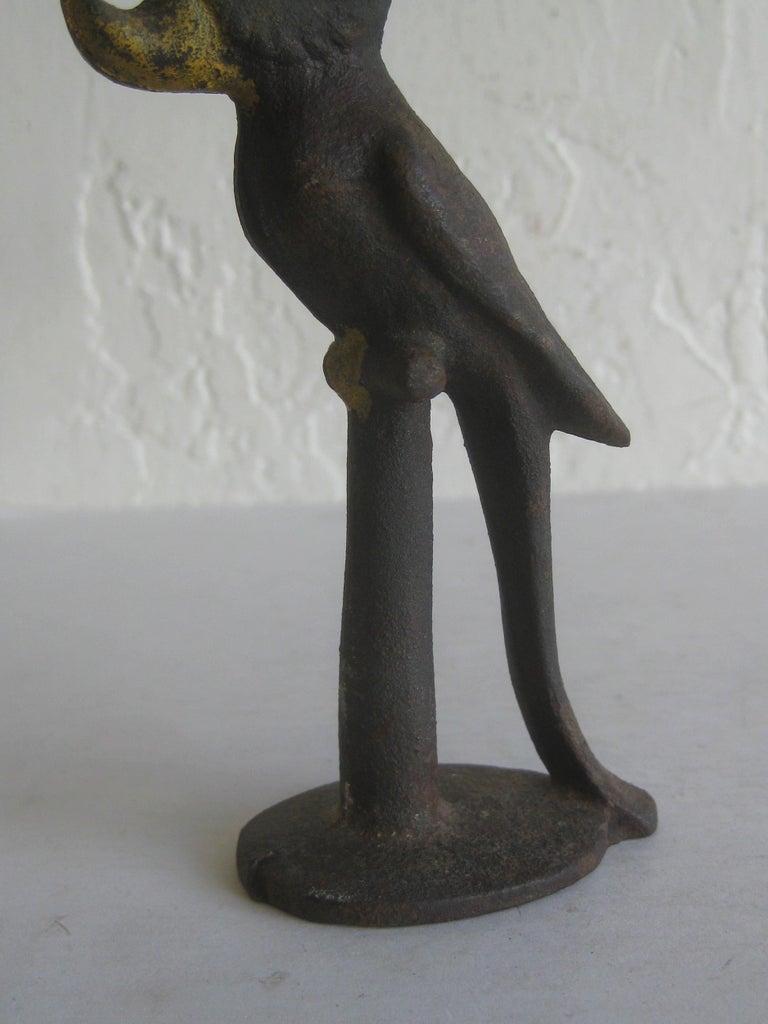 Antique Art Deco Cast Iron Cold Paint Parrot Bird Figural Barware ...