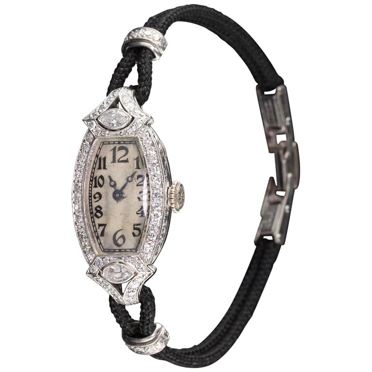 Antique Art Deco CH Meylan Diamond Watch at 1stDibs