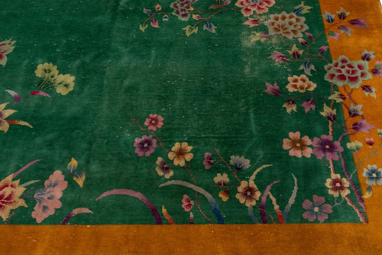 Antique Art Deco Chinese Handmade Wool Rug For Sale at 1stDibs