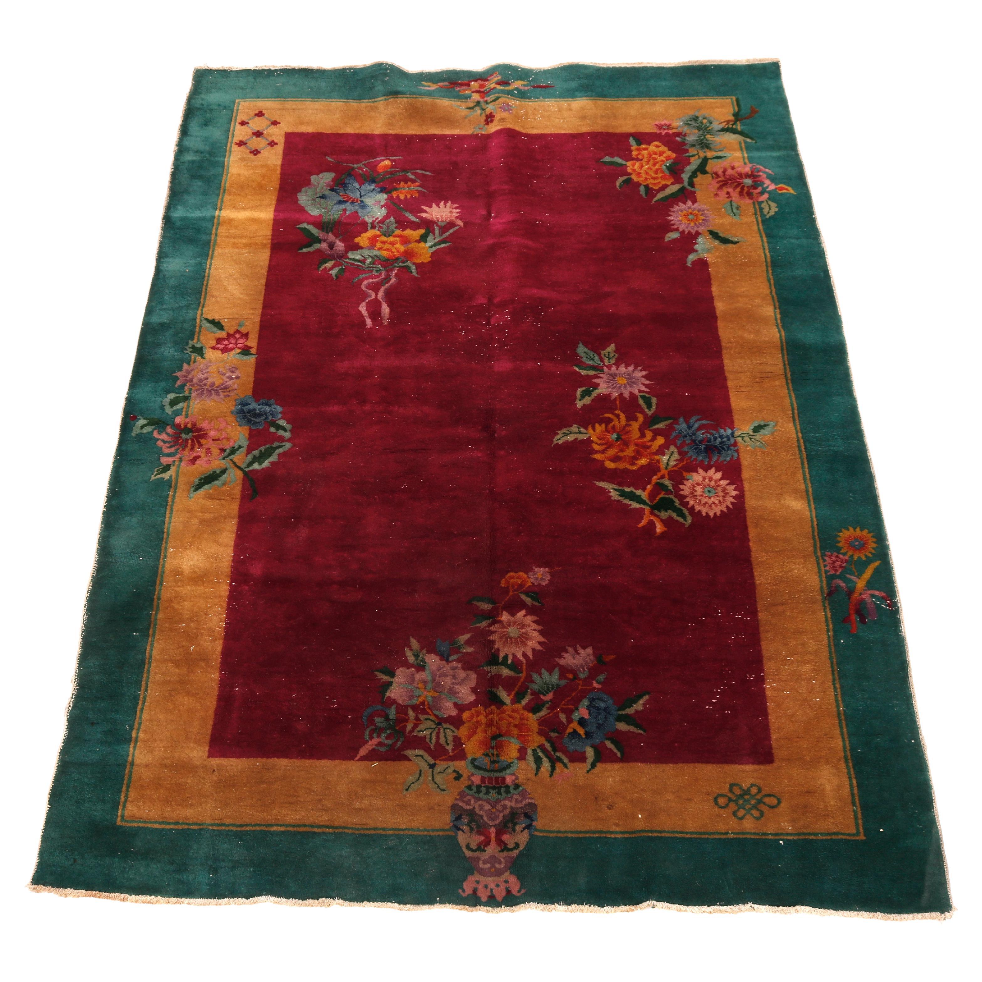 Magnificent Antique Art Deco Chinese Oriental Rug at 1stDibs