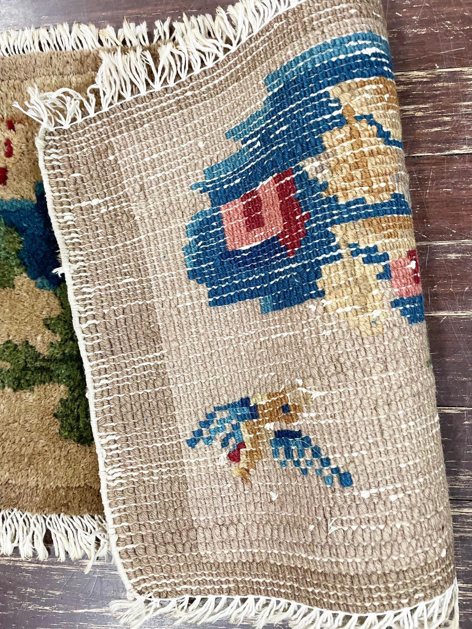 Antique Art Deco Chinese pictorial Rug, c-1920 For Sale at 1stDibs