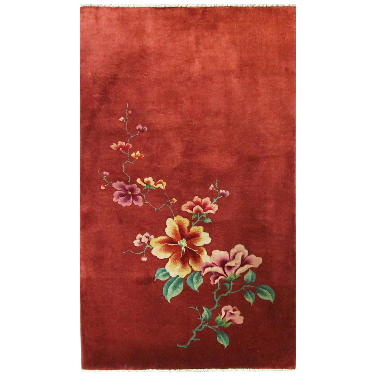 Antique Chinese Art Deco Rug For Sale at 1stDibs