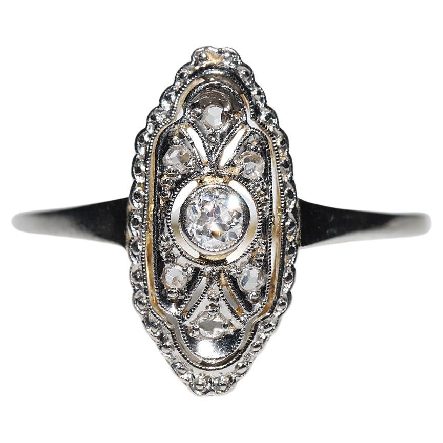 Antique Circa 1920s 18k Gold Natural Diamond Decorated Ring For Sale at ...