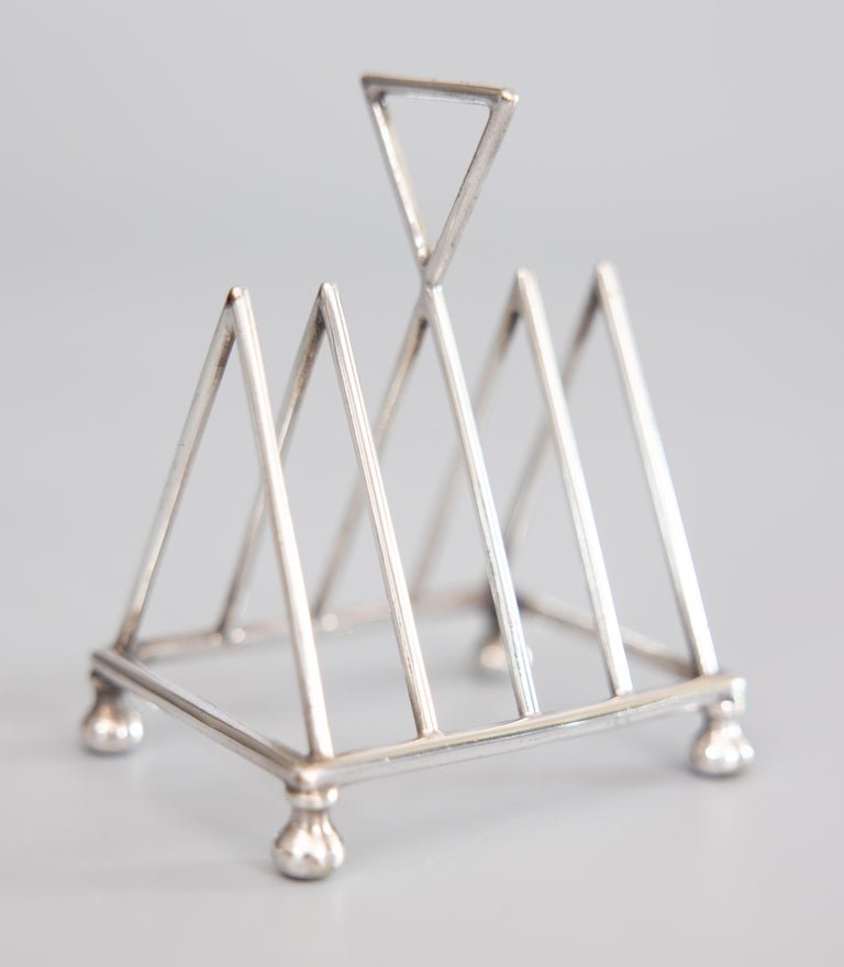 Antique Art Deco English Silver Plate Toast Rack For Sale at 1stDibs