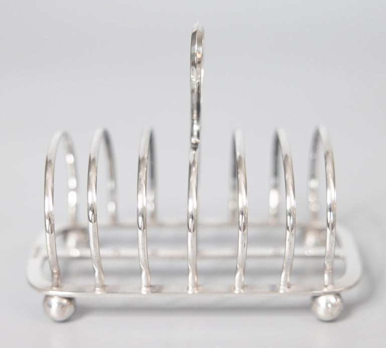 Antique Art Deco English Silver Plate Toast Rack For Sale at 1stDibs