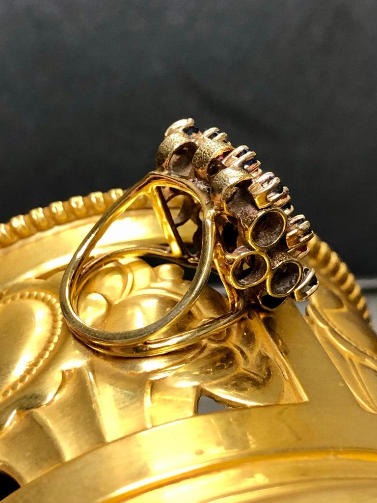 Antique Art Deco F and F Felger Ruby Sapphire Ring For Sale at 1stDibs