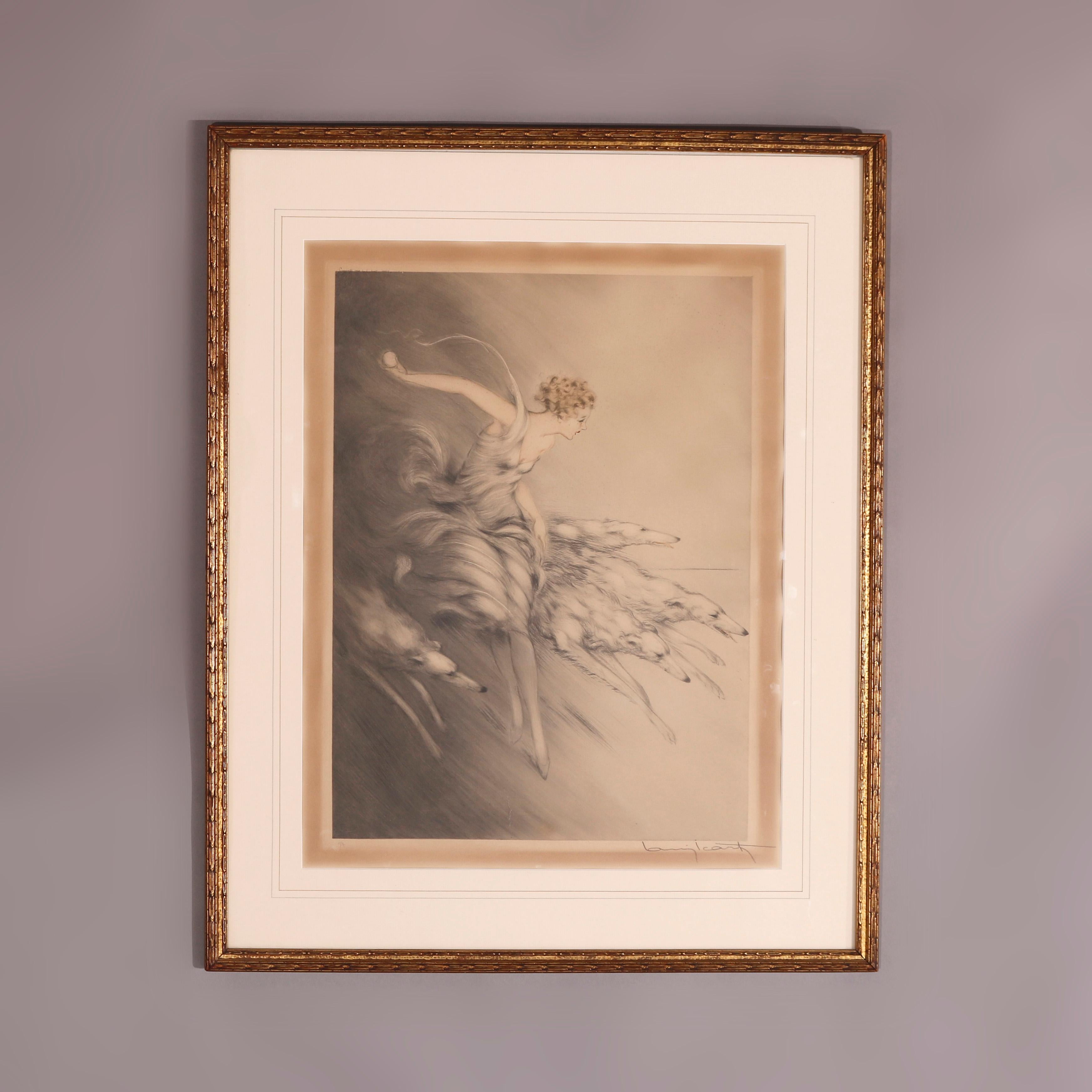 Antique Art Deco Framed Louis Icart Print “Zest”, Signed, circa 1920 at ...