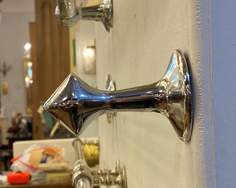 Antique Art Deco Glass Rod Towel Bar with Chrome Brackets Rare For Sale ...