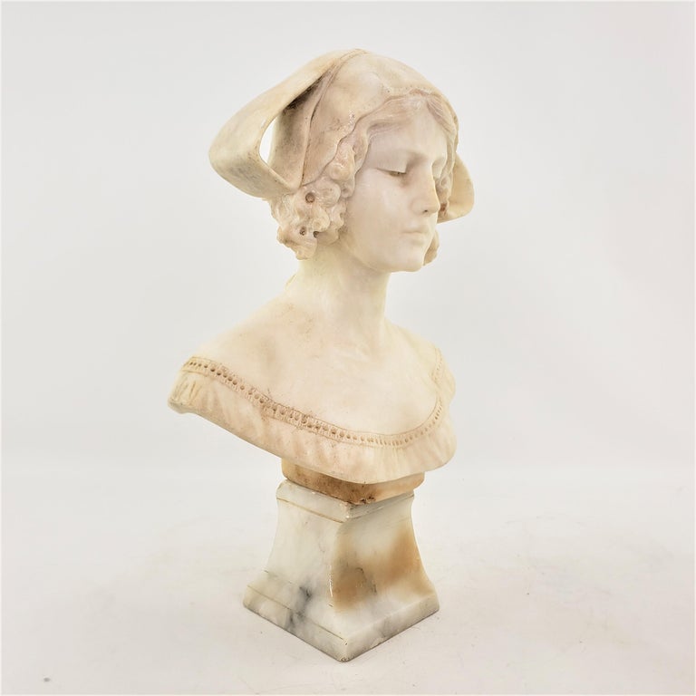 Antique Art Deco Hand-Carved Italian Bust or Sculpture of a Young ...
