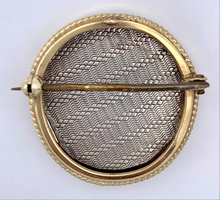 Retro Pierrot Enamel Diamond 9 Karat Gold Metal Brooch For Sale at ...