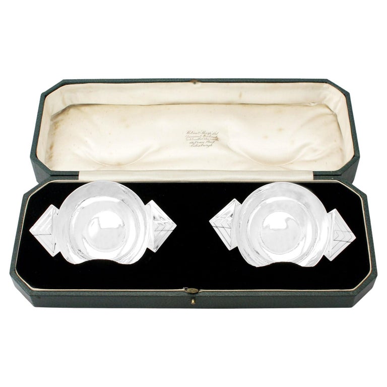 Antique Art Deco Pair of Sterling Silver Bon Bon Dishes For Sale at ...