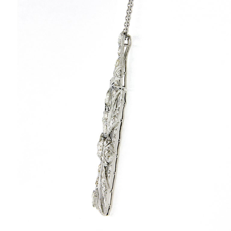 Antique Art Deco Platinum 4.37ct Old European Diamond Large Dinner ...