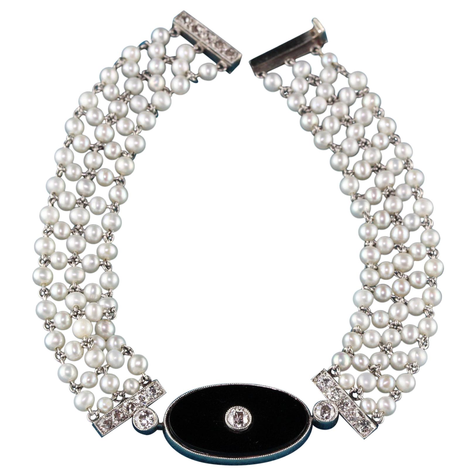 Antique Edwardian Old Cut Diamond Platinum Bracelet, circa 1900 at 1stDibs