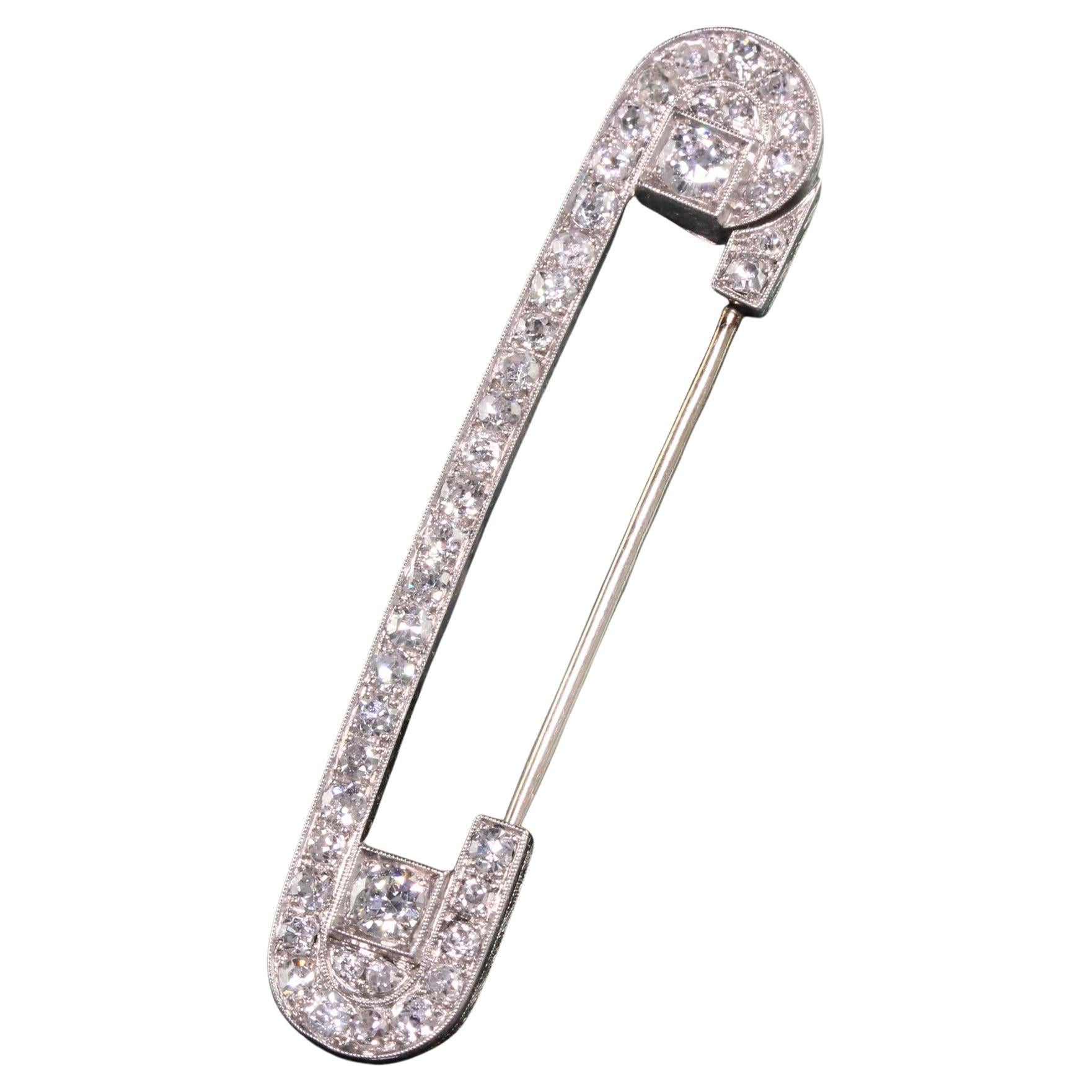 Antique French Art Deco Platinum 7.8ct Old European Diamond Dual Dress ...