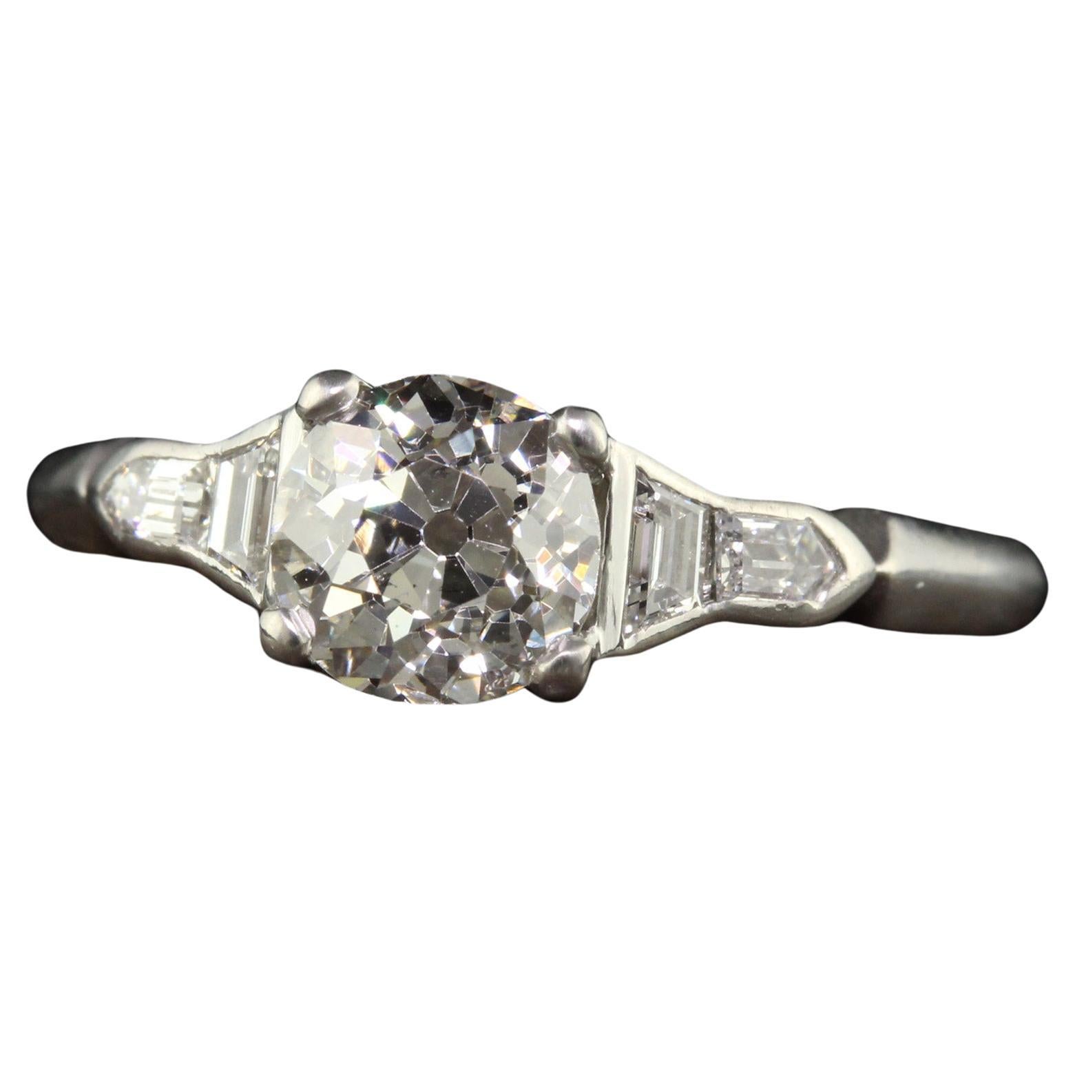 Antique Art Deco Platinum Old European Diamond and Shield Cut ...