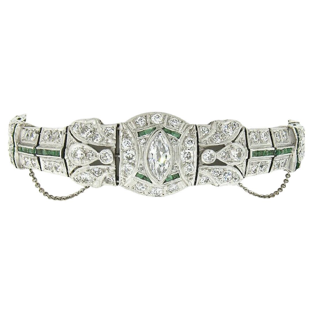 Gattle Art Deco Colombian Emerald Diamond Bracelet at 1stDibs | gattles art