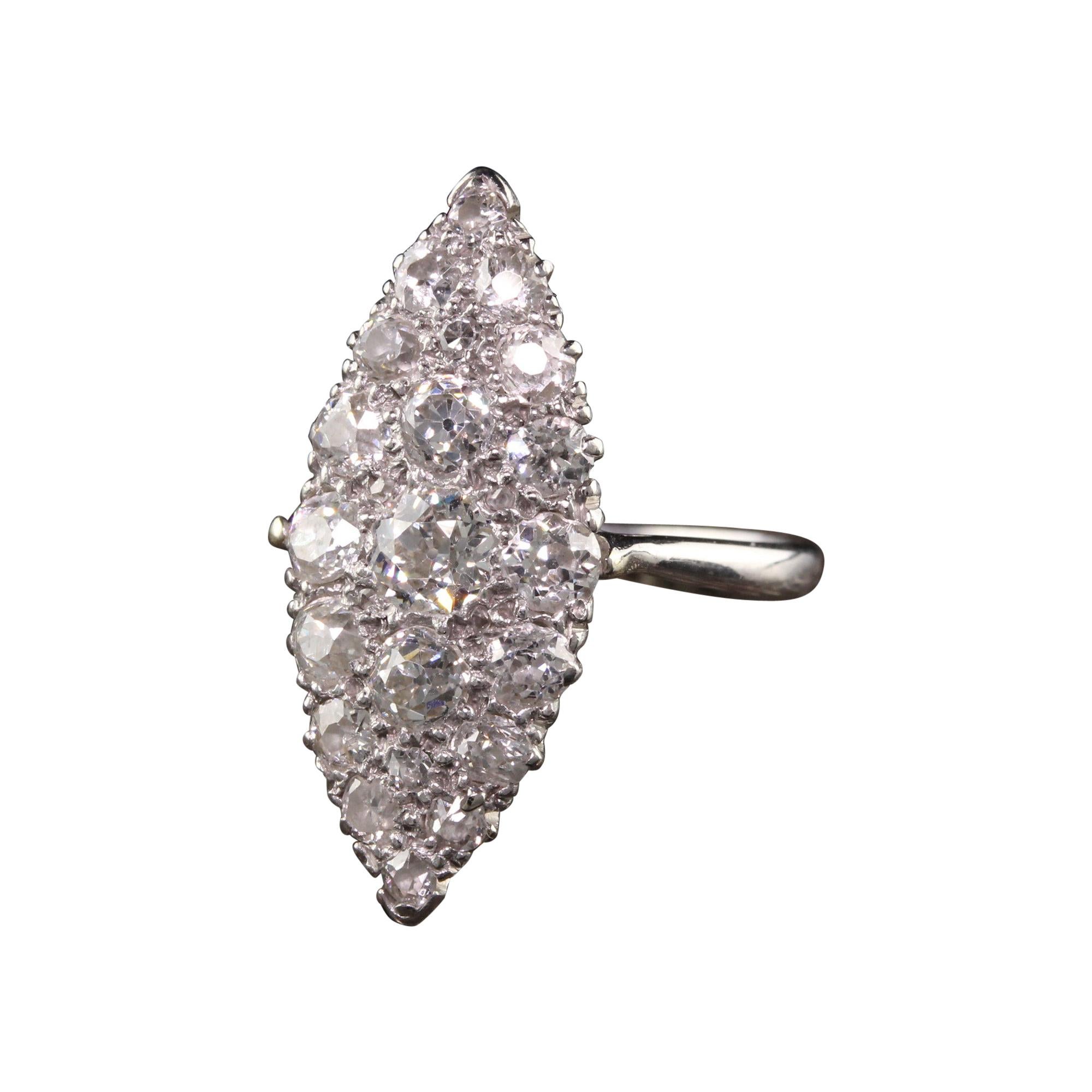 Antique English Diamond Navette Ring at 1stDibs