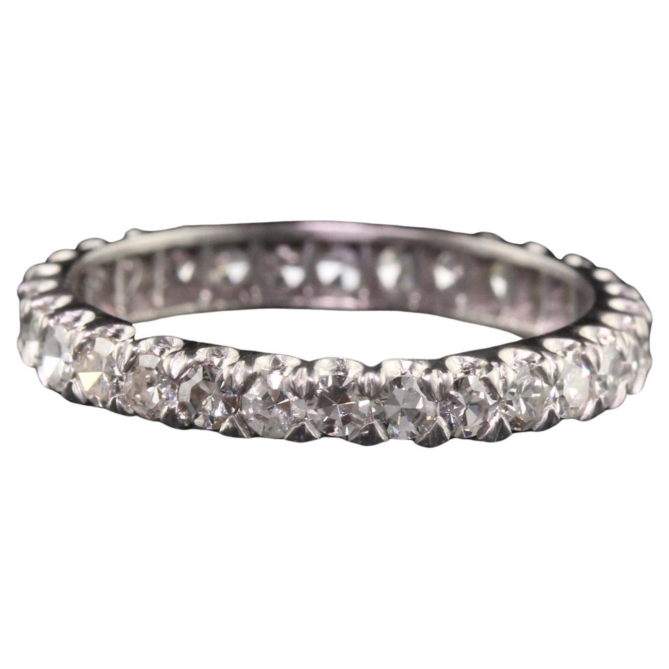 Antique Art Deco Platinum Single Cut Diamond Eternity Band For Sale at ...