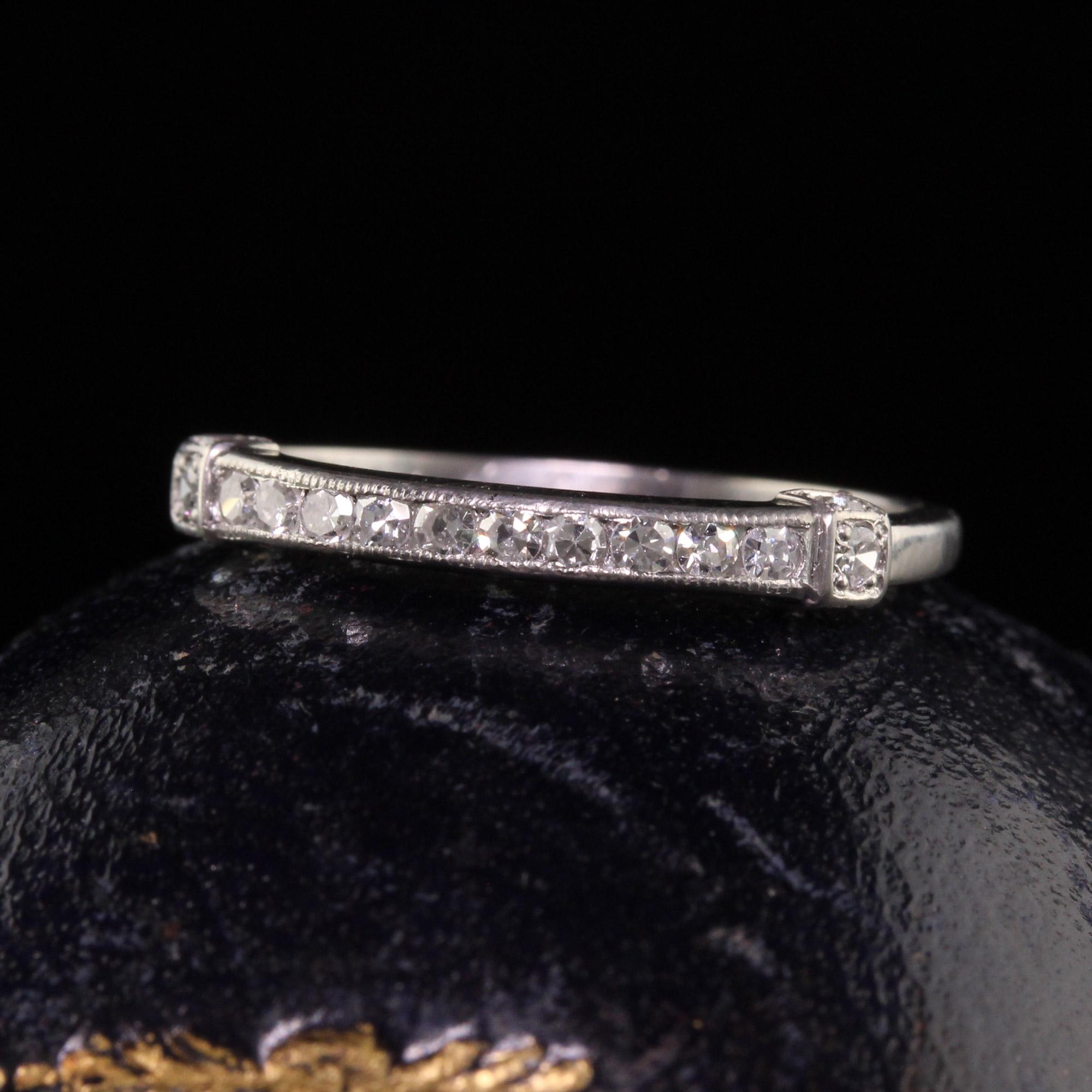 Antique Art Deco Platinum Single Cut Diamond Wedding Band For Sale at ...