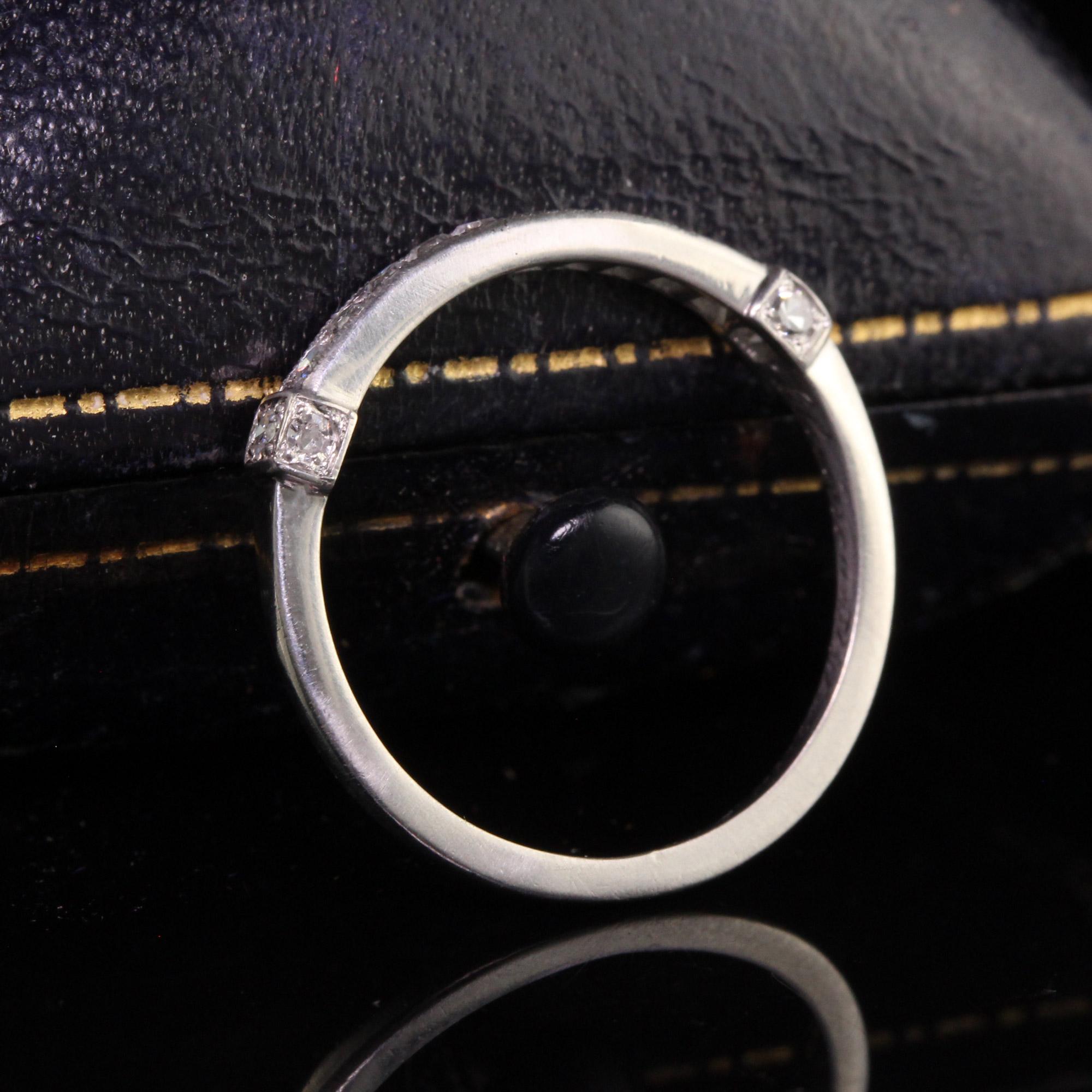 Antique Art Deco Platinum Single Cut Diamond Wedding Band For Sale at ...