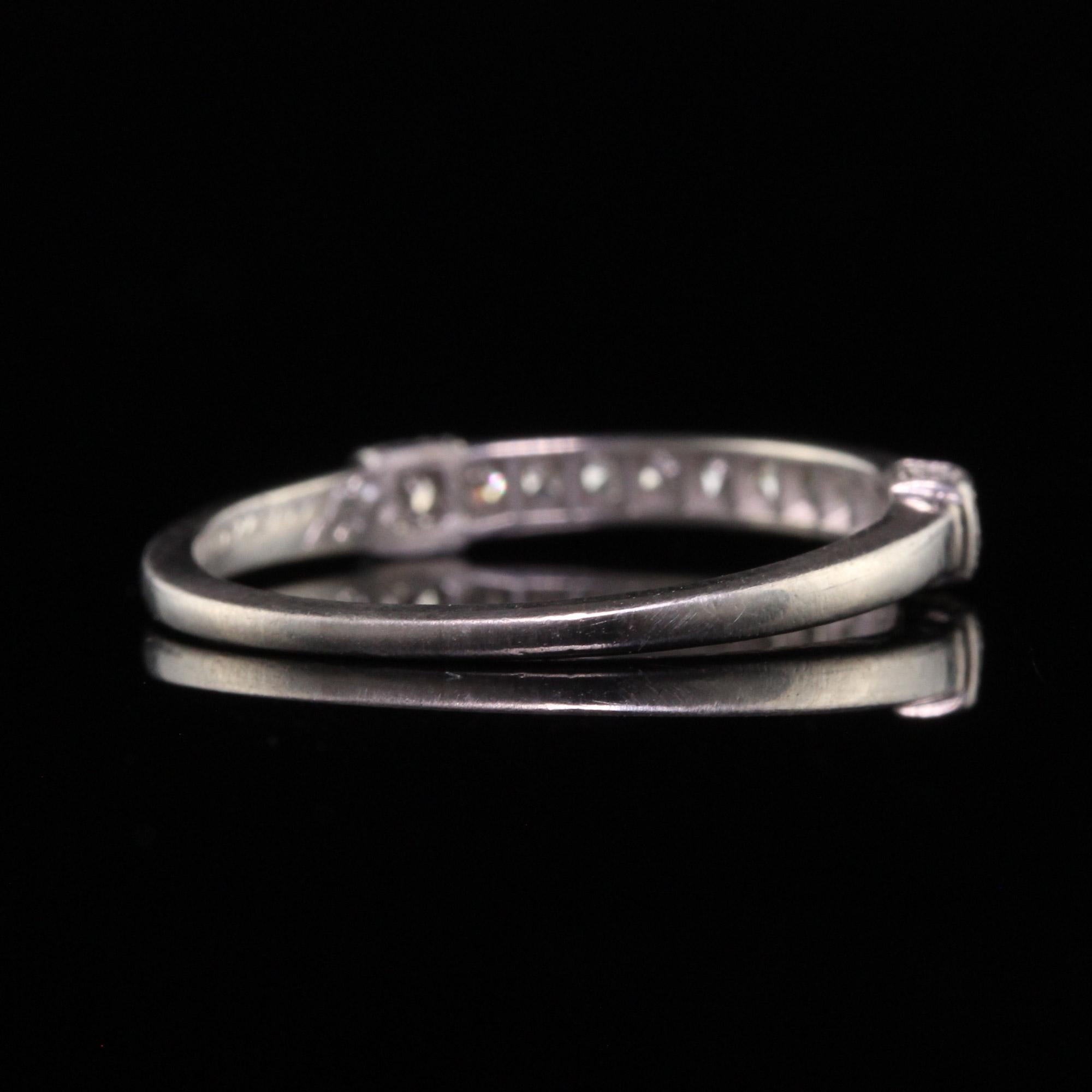 Antique Art Deco Platinum Single Cut Diamond Wedding Band For Sale at ...