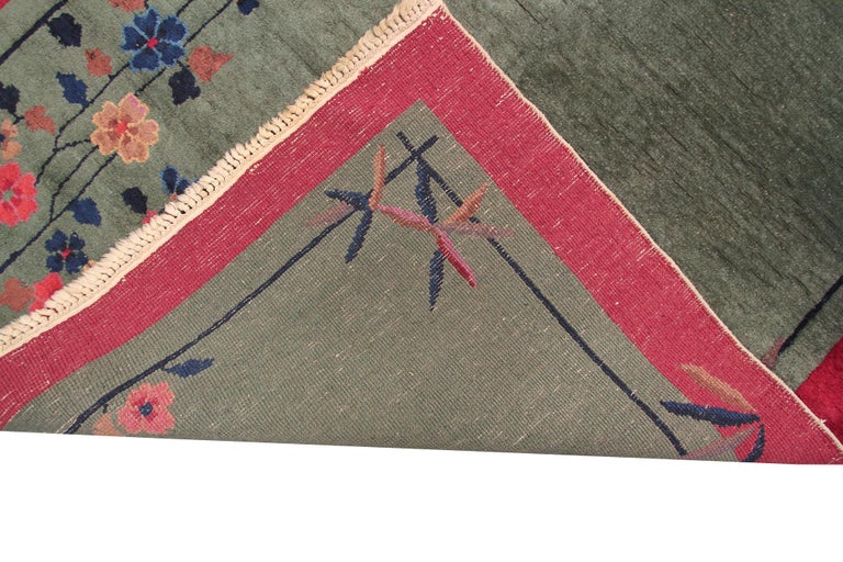 Antique Art Deco Rug Antique Tree of Life Rug Chinese Rug 1920 Green ...