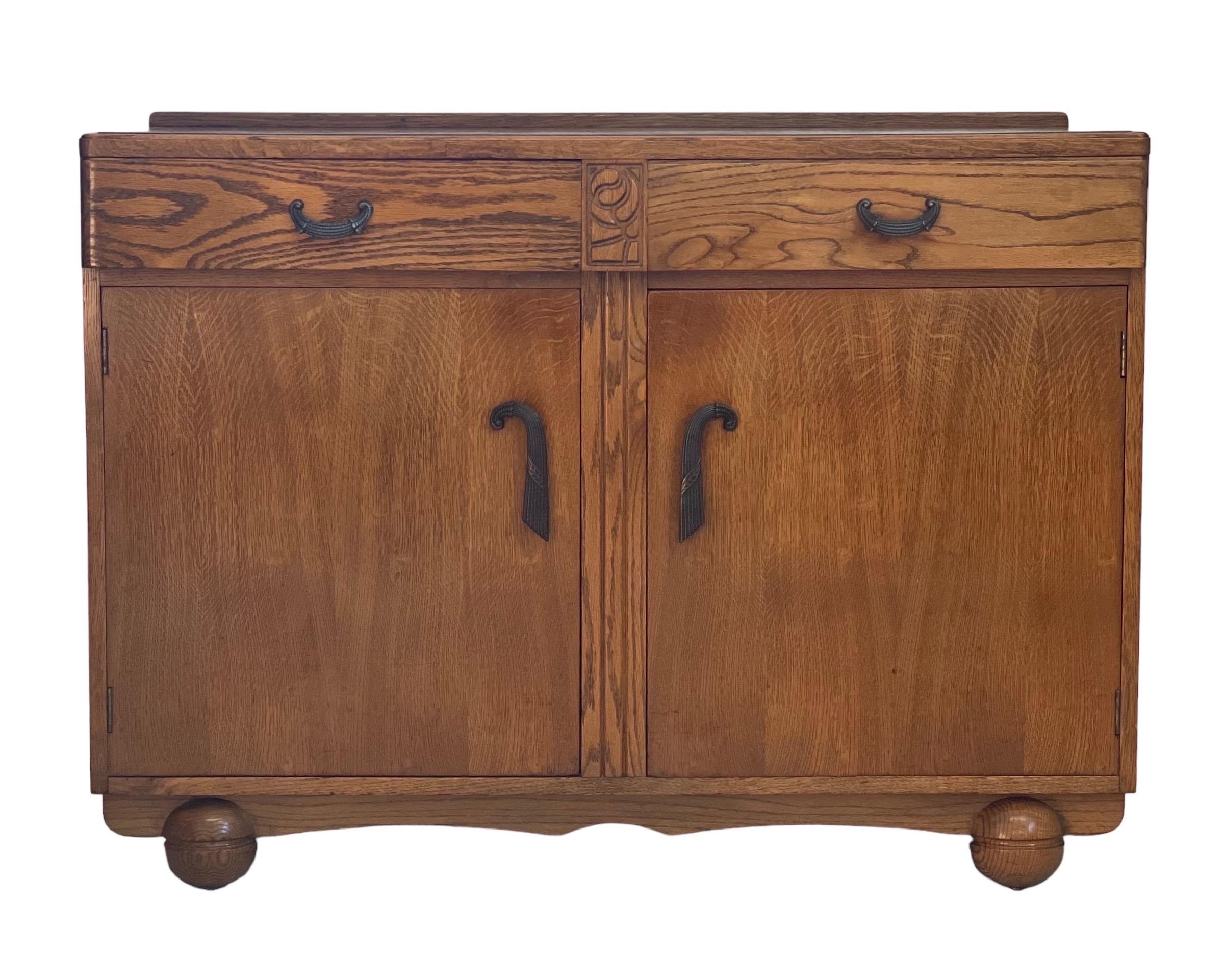 Antique Art Deco Sideboard Buffet Server with Dovetail Drawers For Sale ...