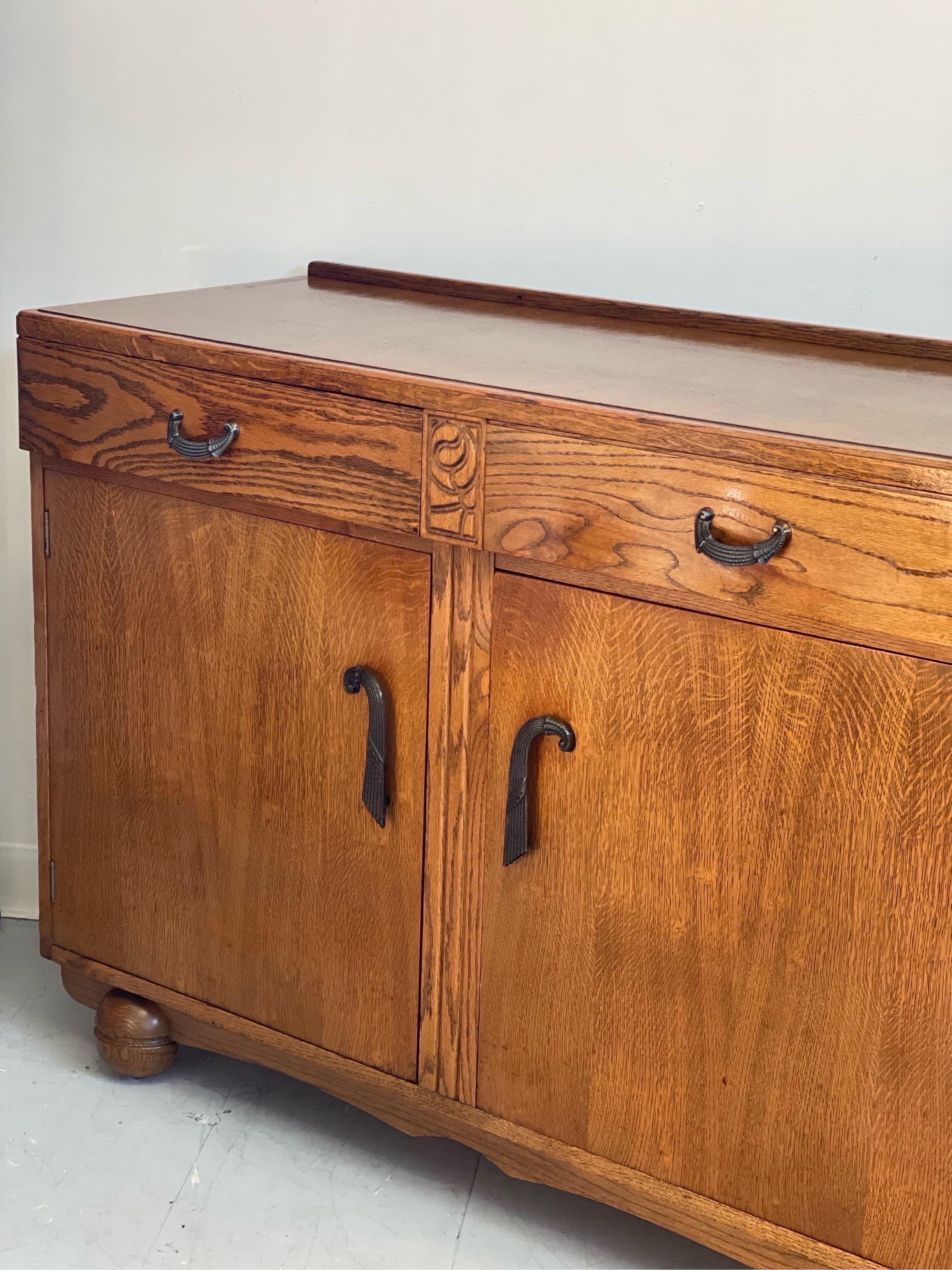 Antique Art Deco Sideboard Buffet Server with Dovetail Drawers For Sale ...