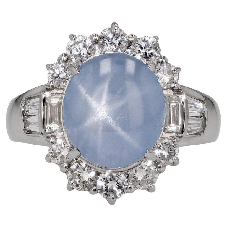Antique Art Deco Star Sapphire Engagement Ring For Sale at 1stDibs