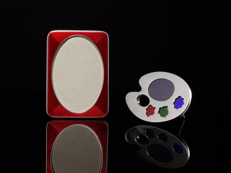 Antique Art Deco Sterling Silver and Enamel Picture Frame Sanders and ...